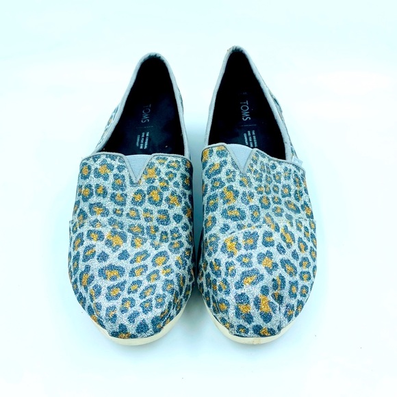 Toms | Shoes | Toms Glitter Sparkle Leopard Print Flats 2 Euc | Poshmark